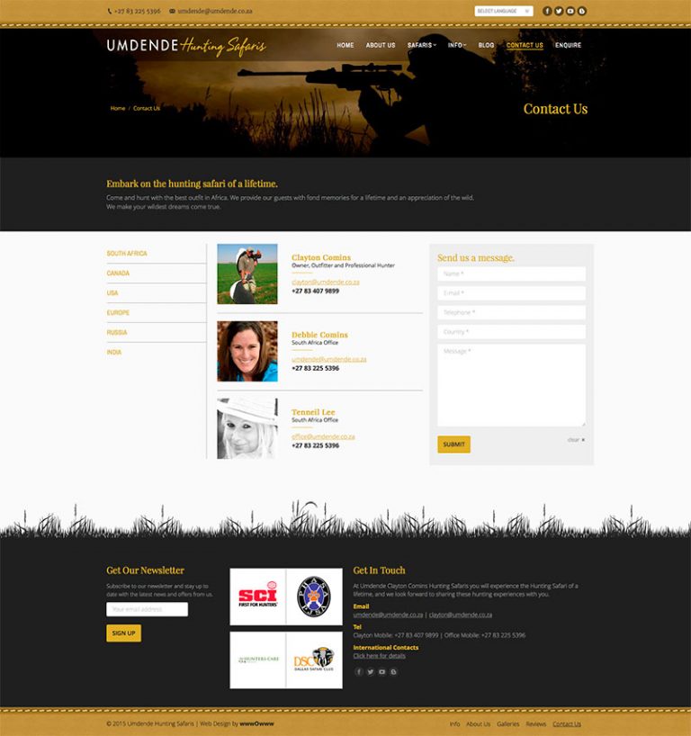 Umdende Safaris Website | wwwOwww